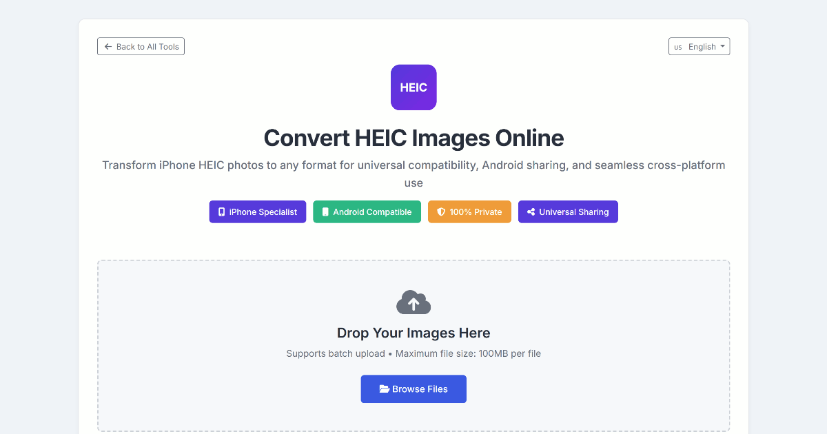 Convert HEIC Images Online Free - HEIC Converter | ImageConvertCompress.com