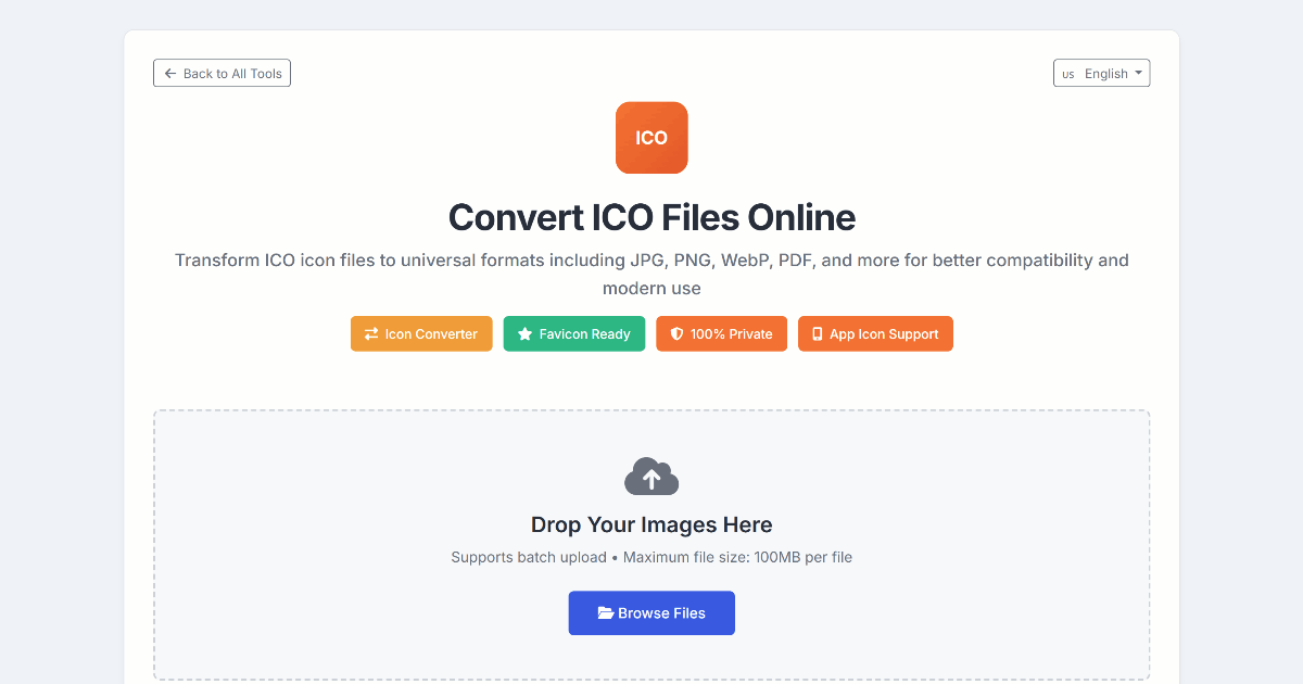Convert ICO Files Online Free - ICO Converter | ImageConvertCompress.com