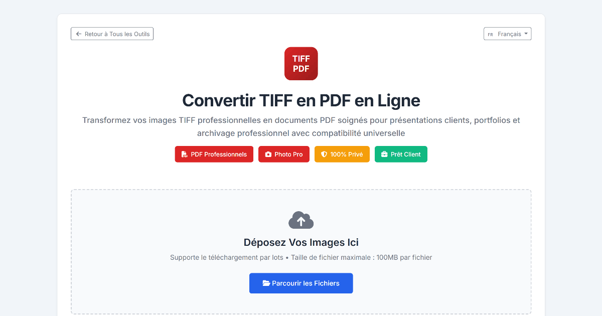 Convertir TIFF en PDF Gratuit en Ligne - Convertisseur TIFF vers PDF | ImageConvertCompress.com