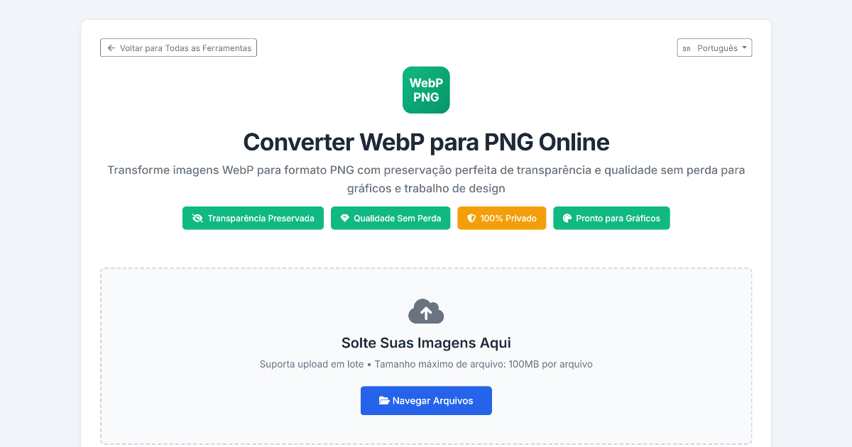 Converter WebP para PNG Online Grátis - Conversor WebP para PNG | ImageConvertCompress.com
